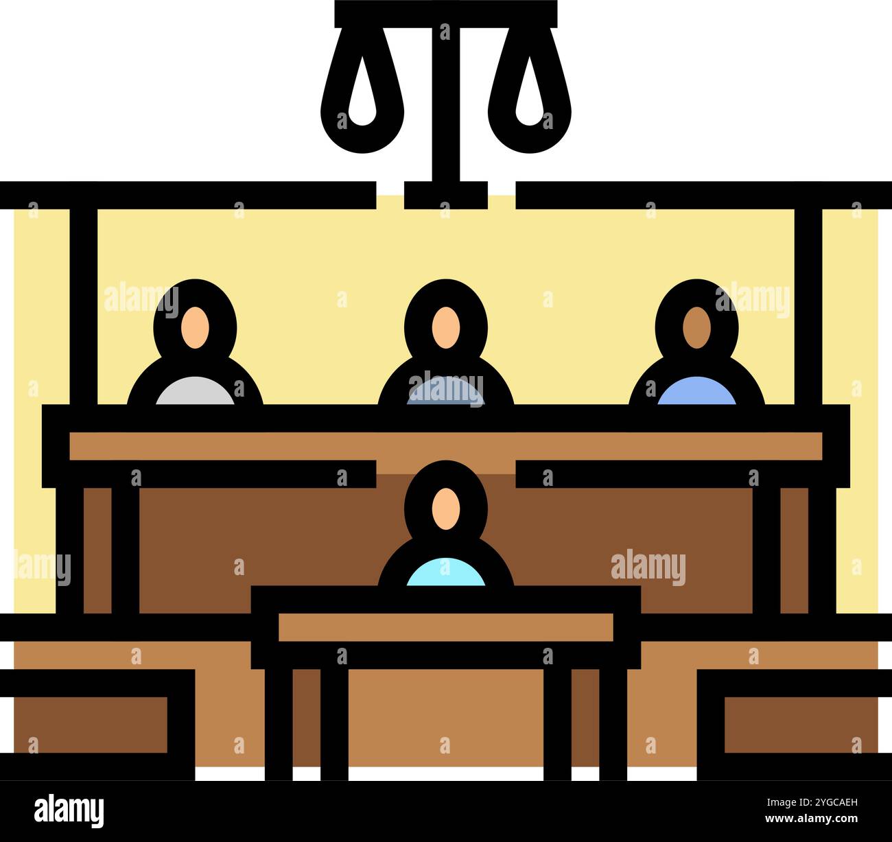 courtroom corporate law color icon vector illustration Stock Vector ...