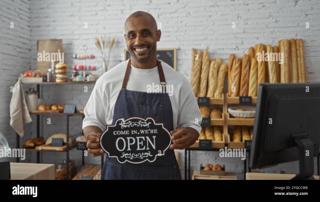 Bakery shop vendor in apron hi-res stock photography and images - Alamy