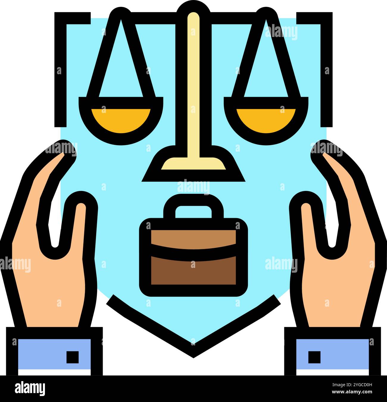 legal shield corporate law color icon vector illustration Stock Vector ...
