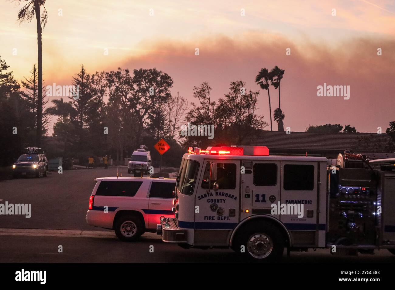 Camarillo, California, USA. 6th Nov, 2024. Mountain Fire burned in the ...