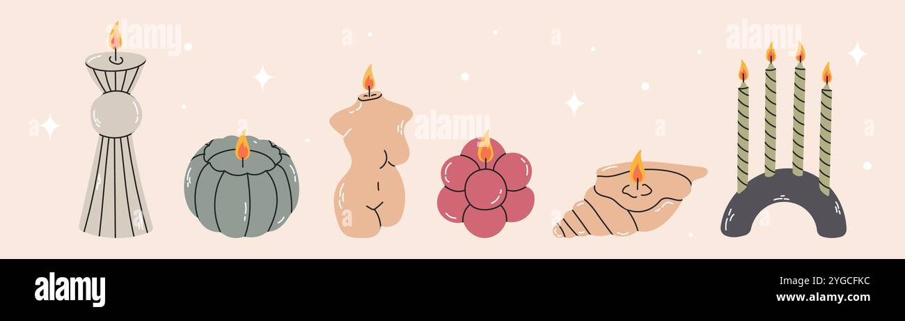 Candles church interior Stock Vector Images - Alamy