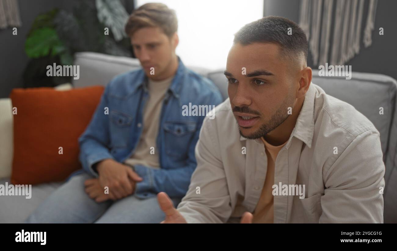 Two men friends talking serious hi-res stock photography and images - Alamy