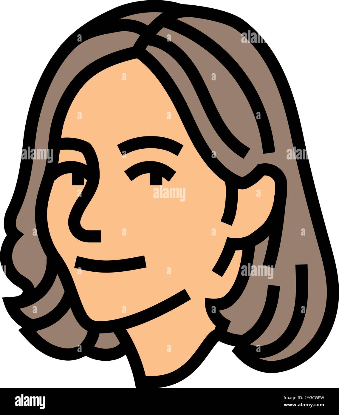 contentment woman expression color icon vector illustration Stock ...