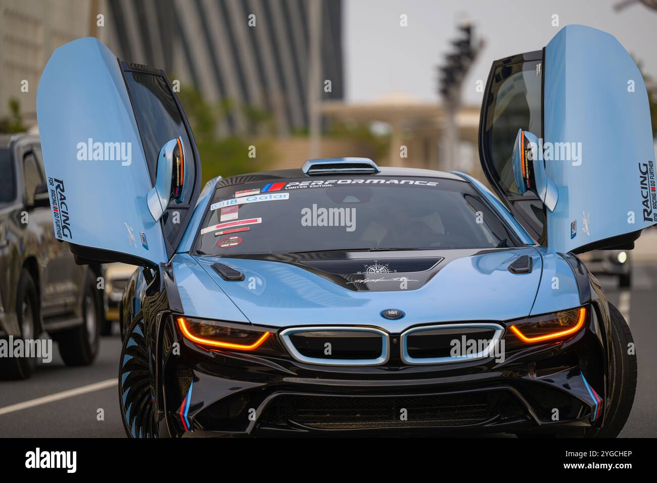 Doha Qatar: April 7, 2024 One of the luxury cars participating in the ...