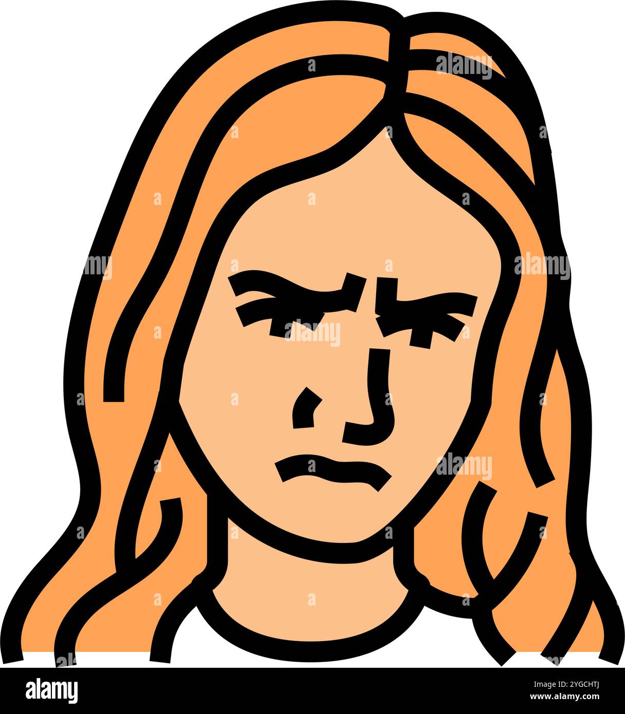 disappointment woman expression color icon vector illustration Stock ...