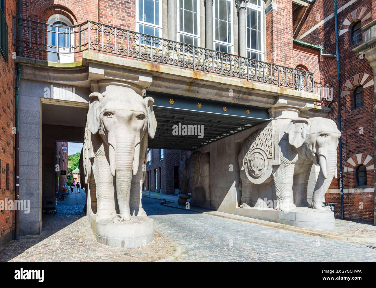 Two large granite elephant statues of the Elephant Gate, completed in ...
