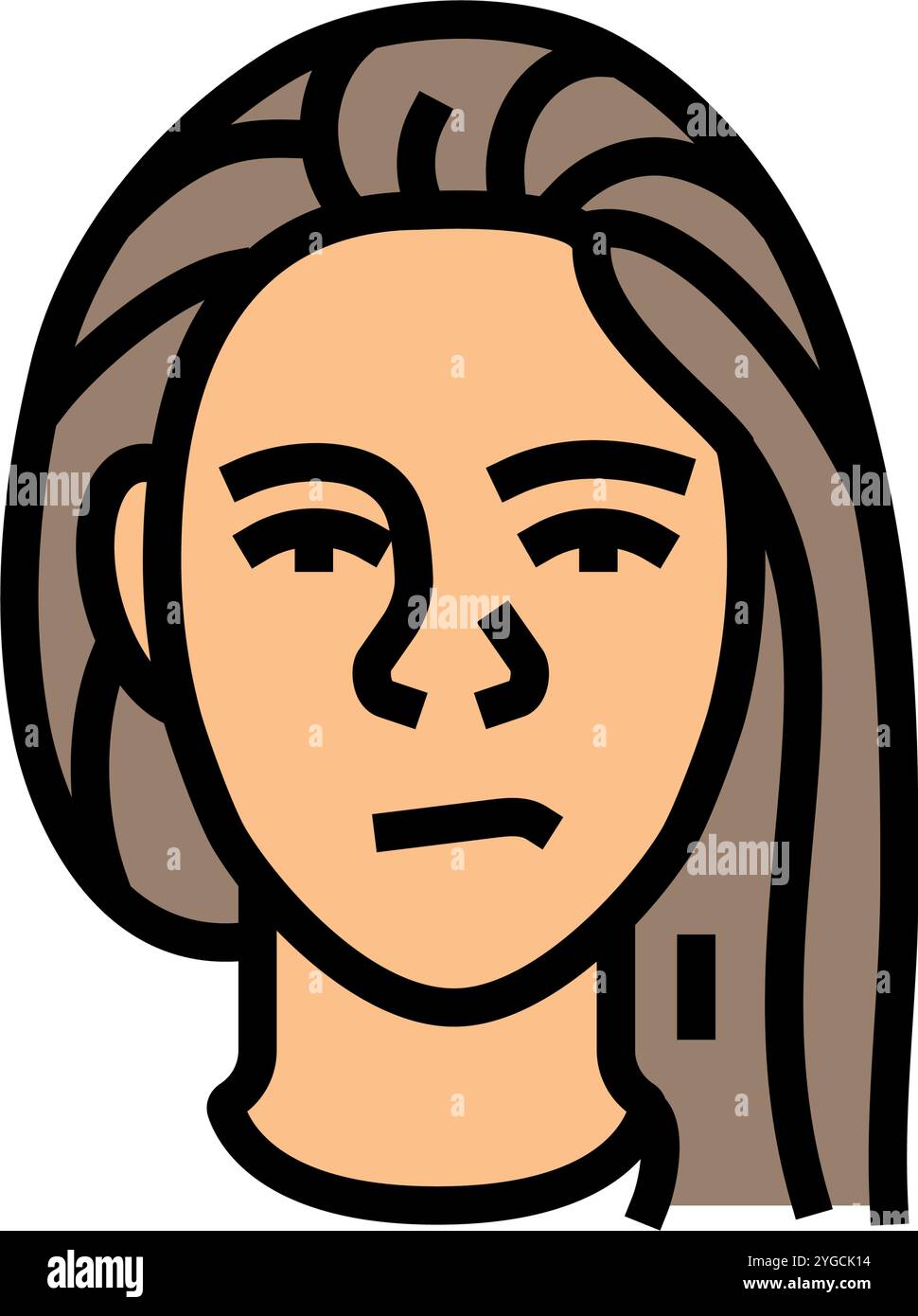frustration woman expression color icon vector illustration Stock ...