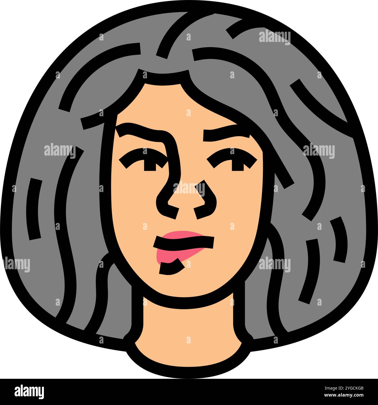 guilt woman expression color icon vector illustration Stock Vector ...