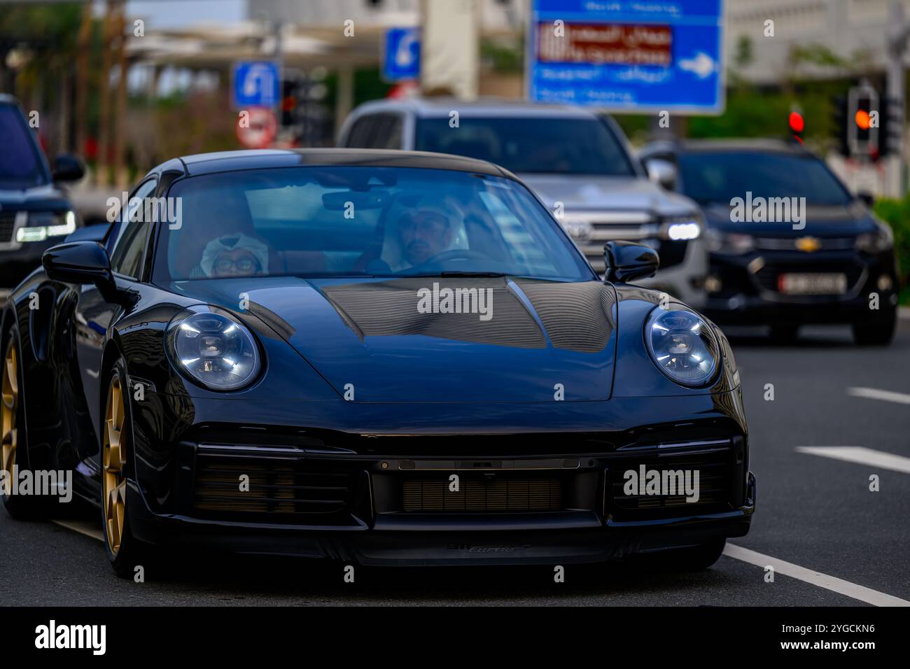 Doha Qatar: April 7, 2024 One of the luxury cars participating in the ...