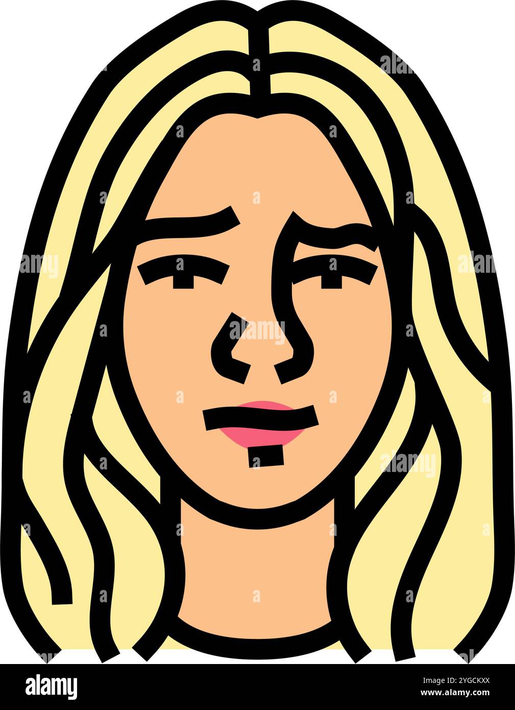 disapproval woman expression color icon vector illustration Stock ...