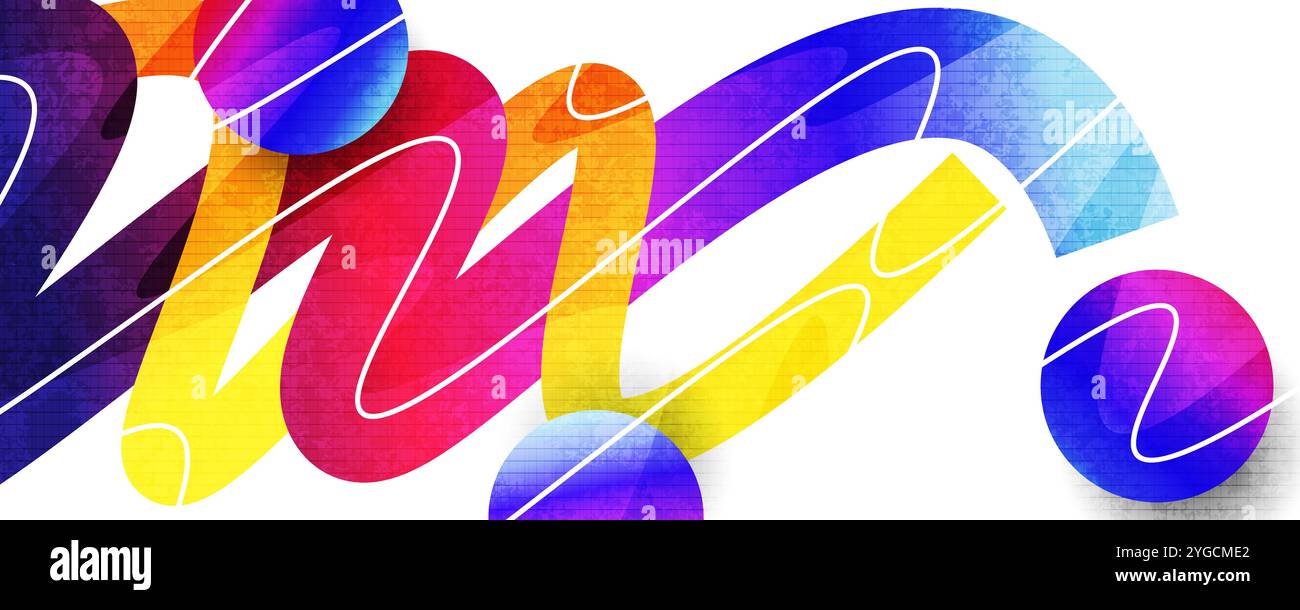 Colorful Curvy Line Shapes Background with Textured Effect. Creative ...