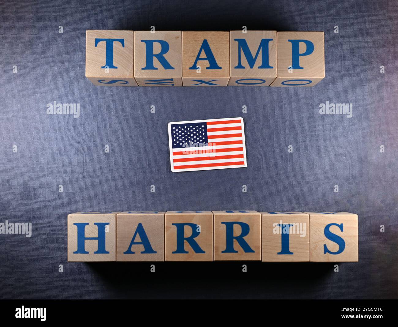 October 28, 2024, United States. Wooden cubes with the names of US ...