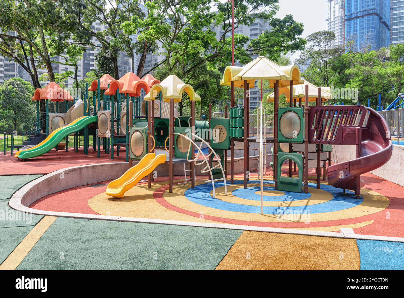 Colorful view of KLCC Park Playground in Kuala Lumpur, Malaysia Stock ...