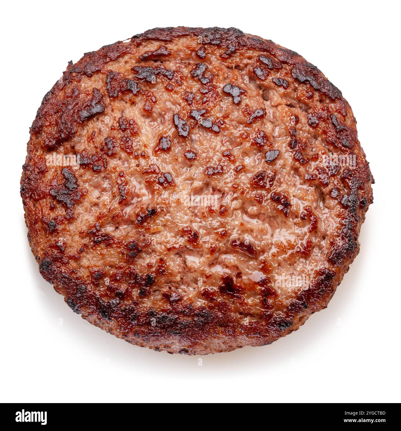 Burger grilled meat patty on white background. File contains clipping ...