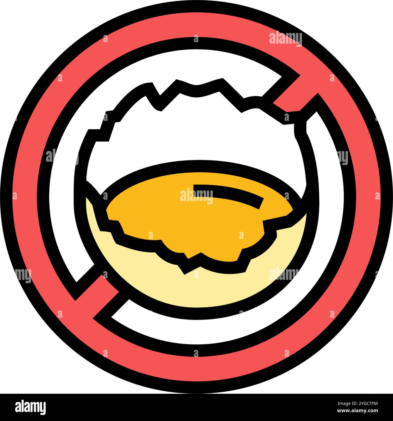 raw egg consumption avoid color icon vector illustration Stock Vector ...