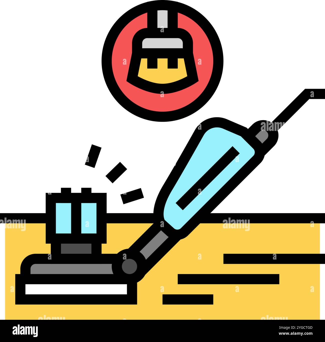 floor polishing home maintenance color icon vector illustration Stock ...