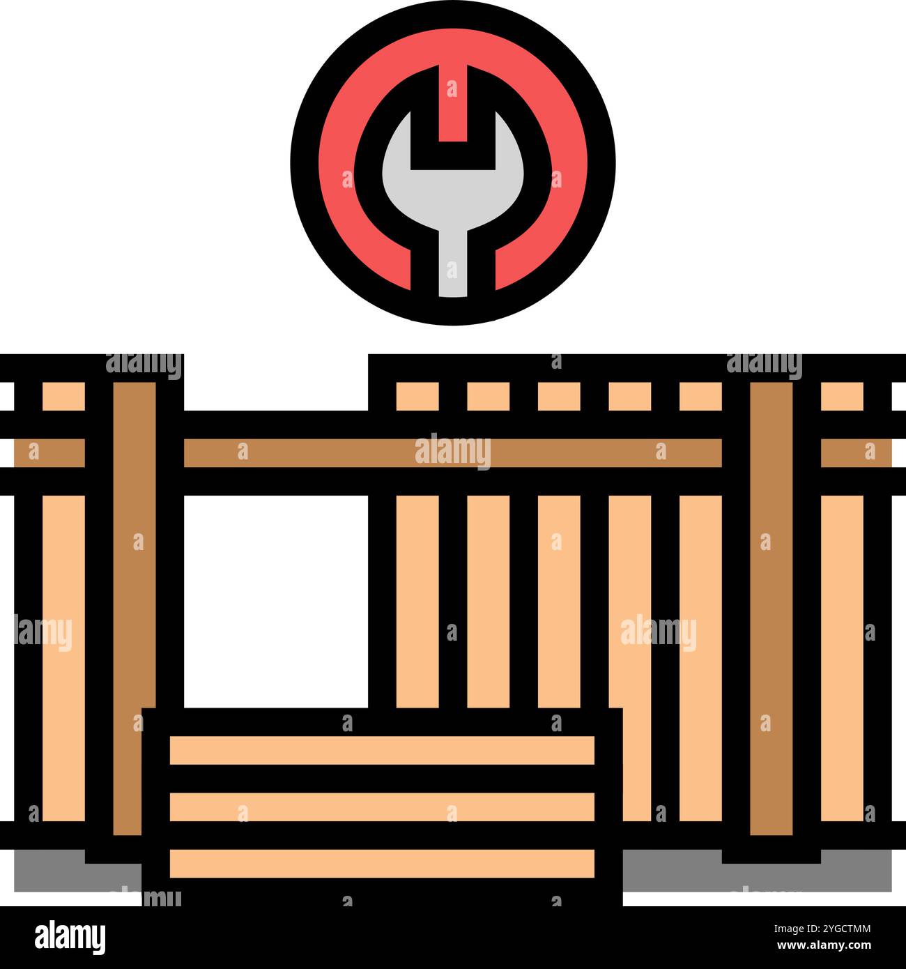 fence repair home maintenance color icon vector illustration Stock ...