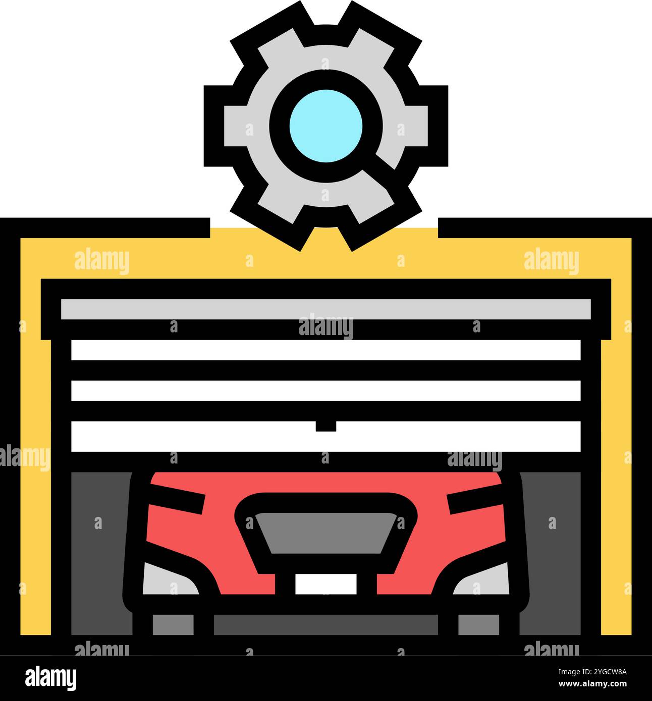 garage door maintenance home color icon vector illustration Stock ...