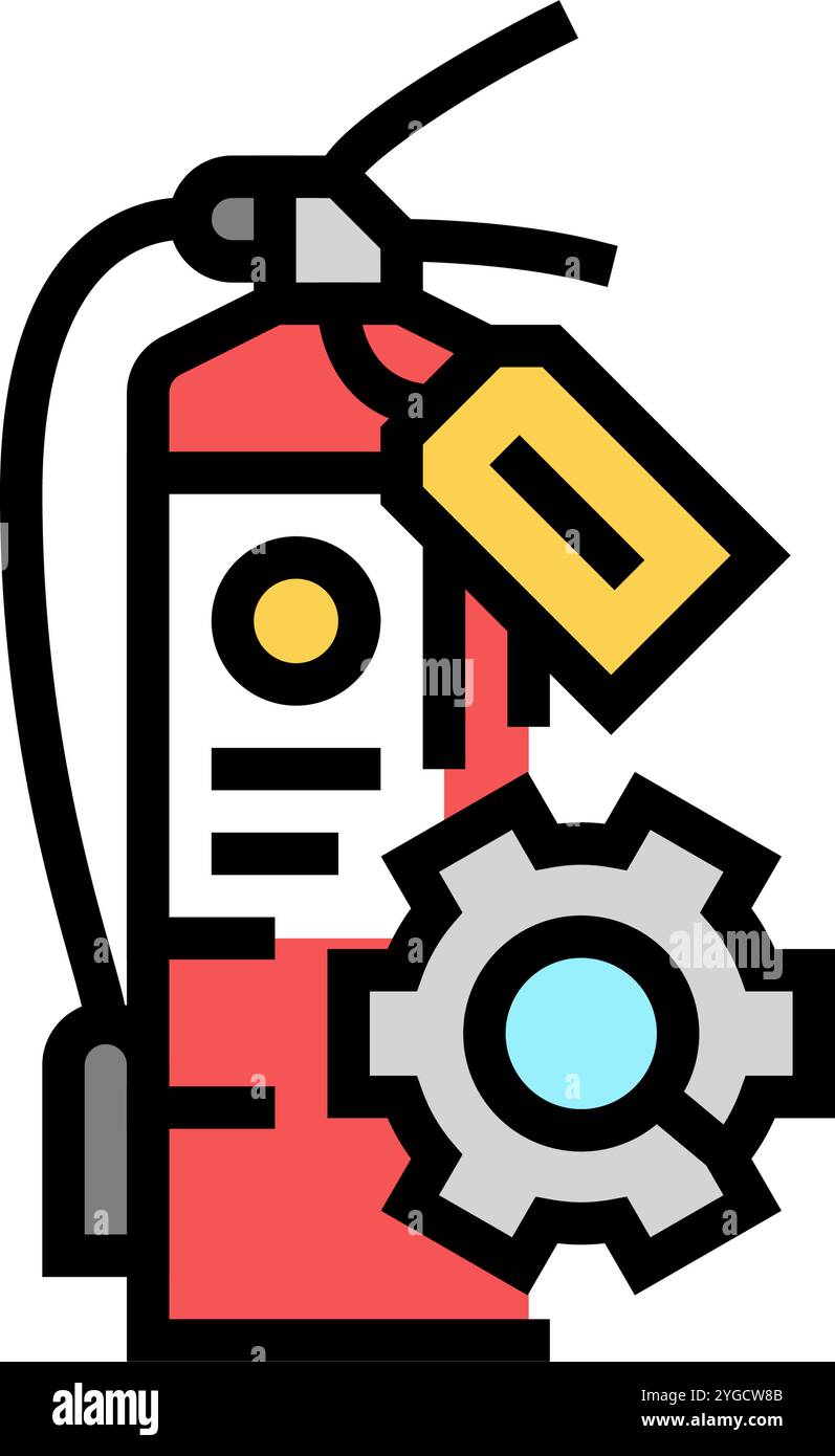 fire extinguisher check home maintenance color icon vector illustration ...