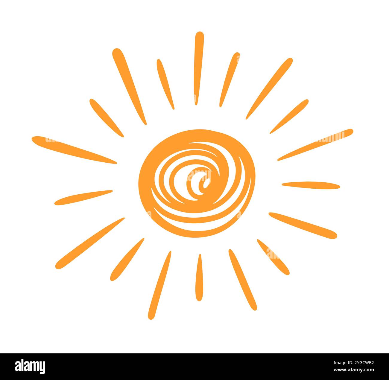 Scribble Sun Hand Drawn Doodle Vector Clip Art Stock Vector Image & Art ...