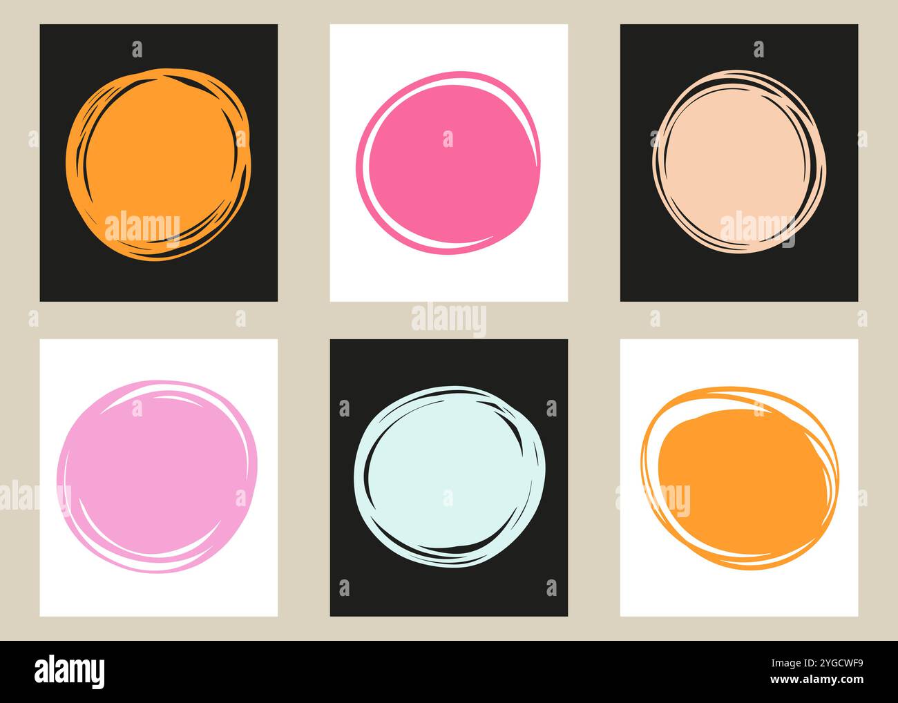 Hand drawn Circles, Ellipses Ovals Highlights Set Stock Vector Image ...