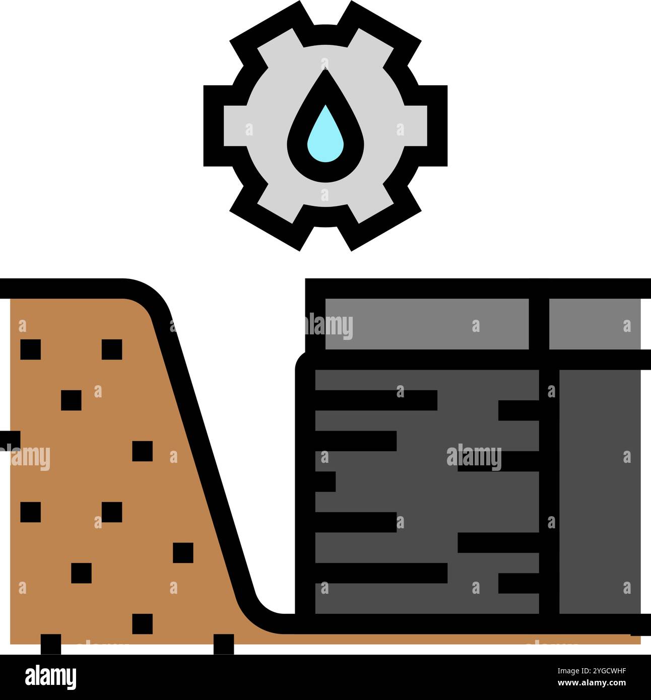 basement waterproofing home maintenance color icon vector illustration ...