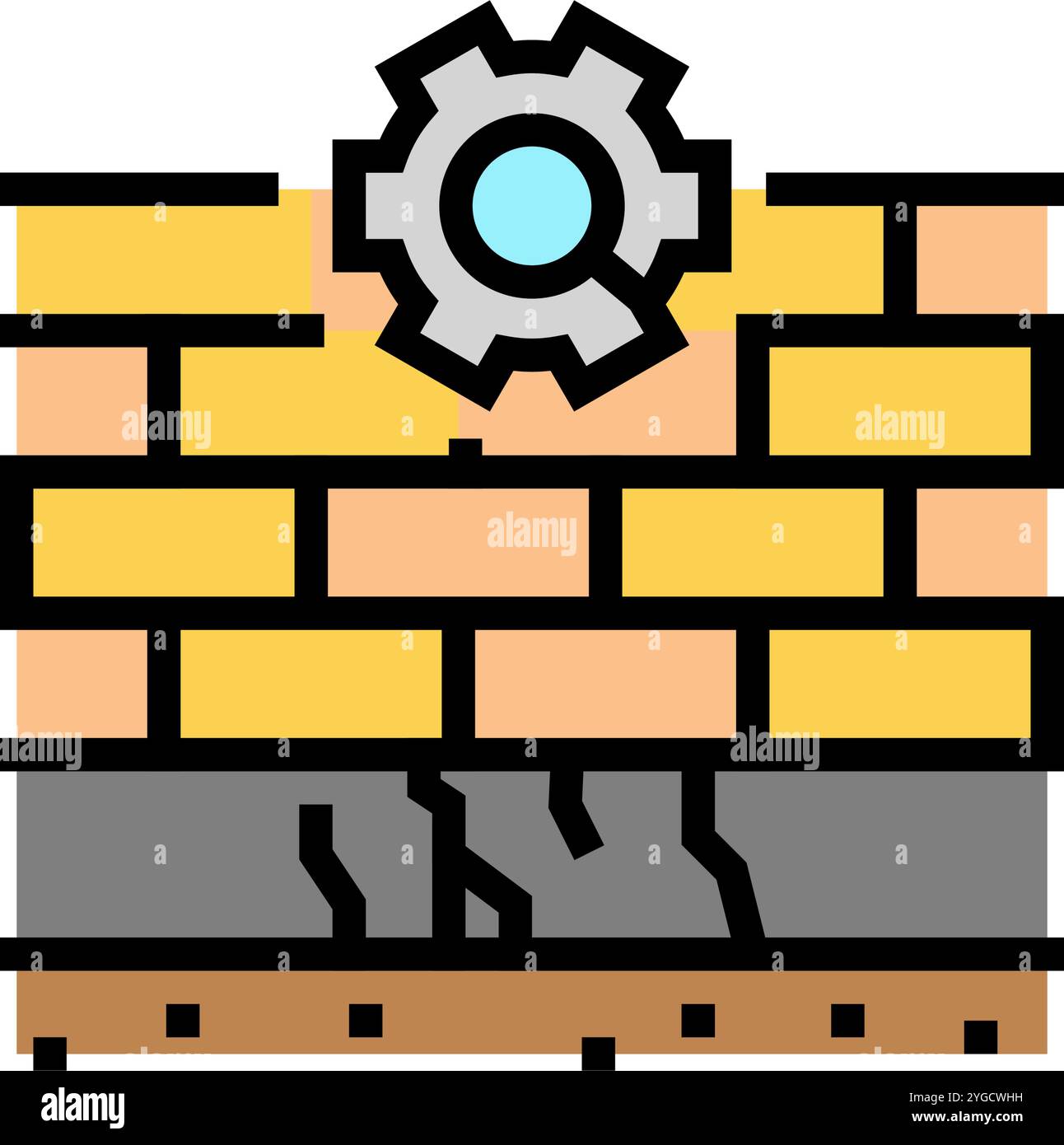 foundation inspection home maintenance color icon vector illustration ...
