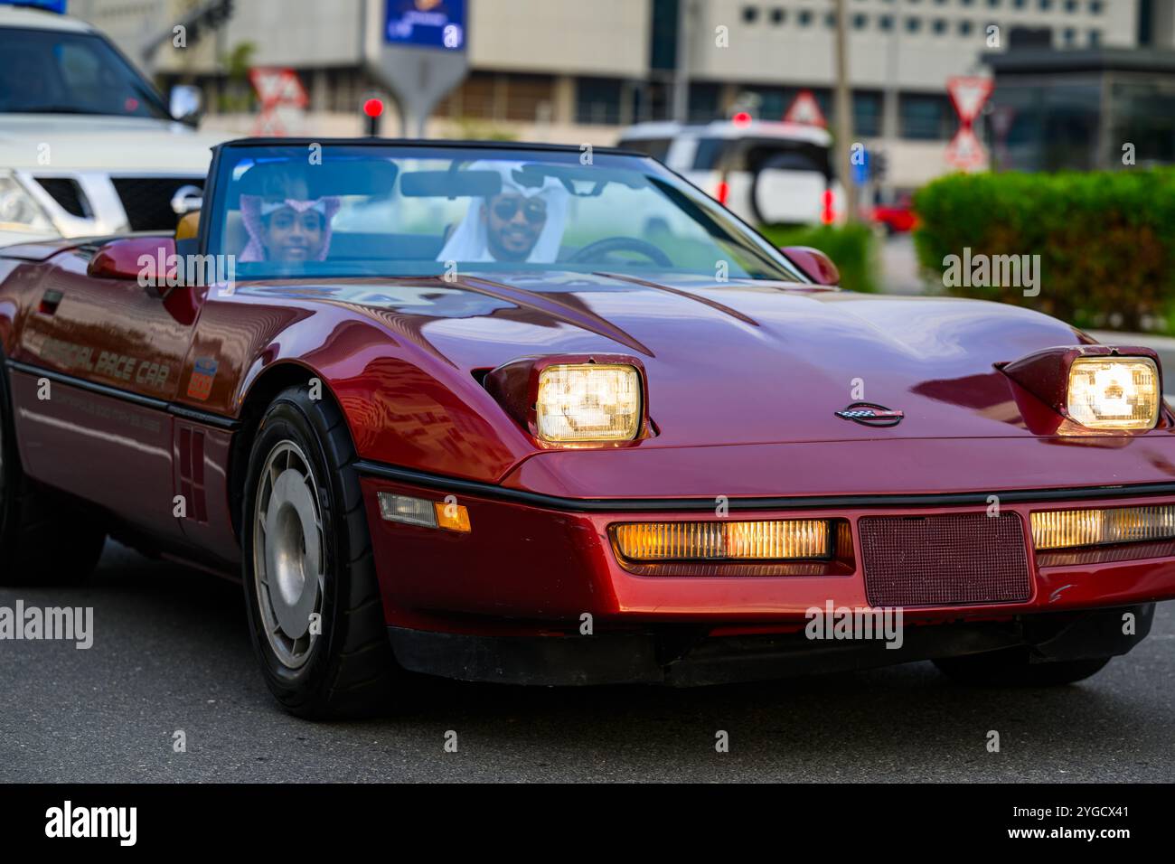 Doha Qatar: April 7, 2024 One of the luxury cars participating in the ...