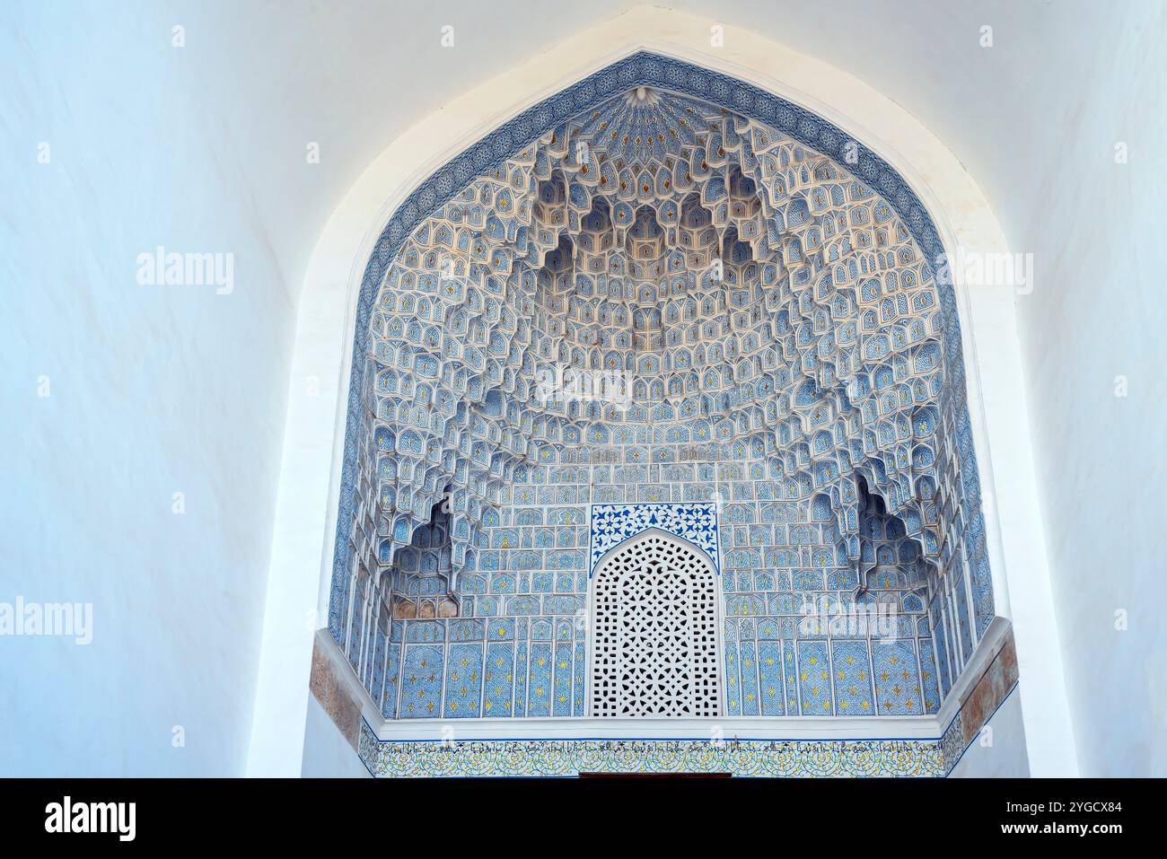 View of the muqarnas decorated entrance portal to the Muhammad Sultan ...