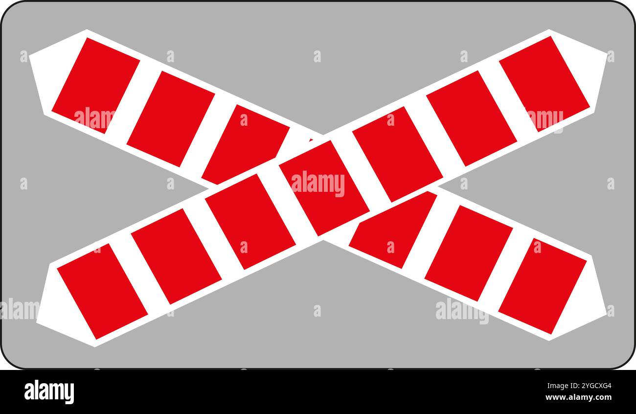 French road sign, level crossing and railroad track Stock Photo - Alamy