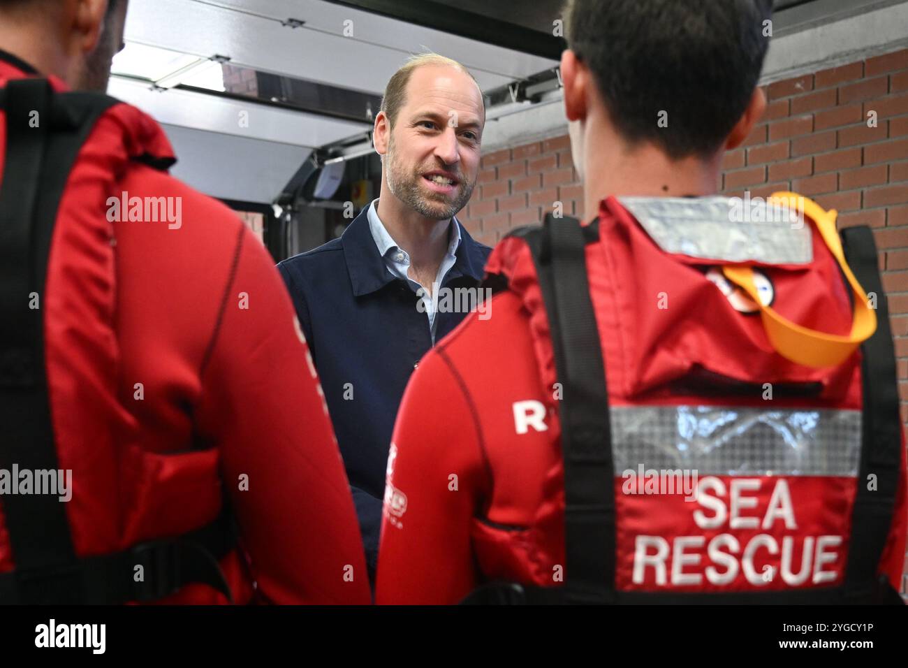 The Prince of Wales meets with volunteers of the National Seas Rescue ...