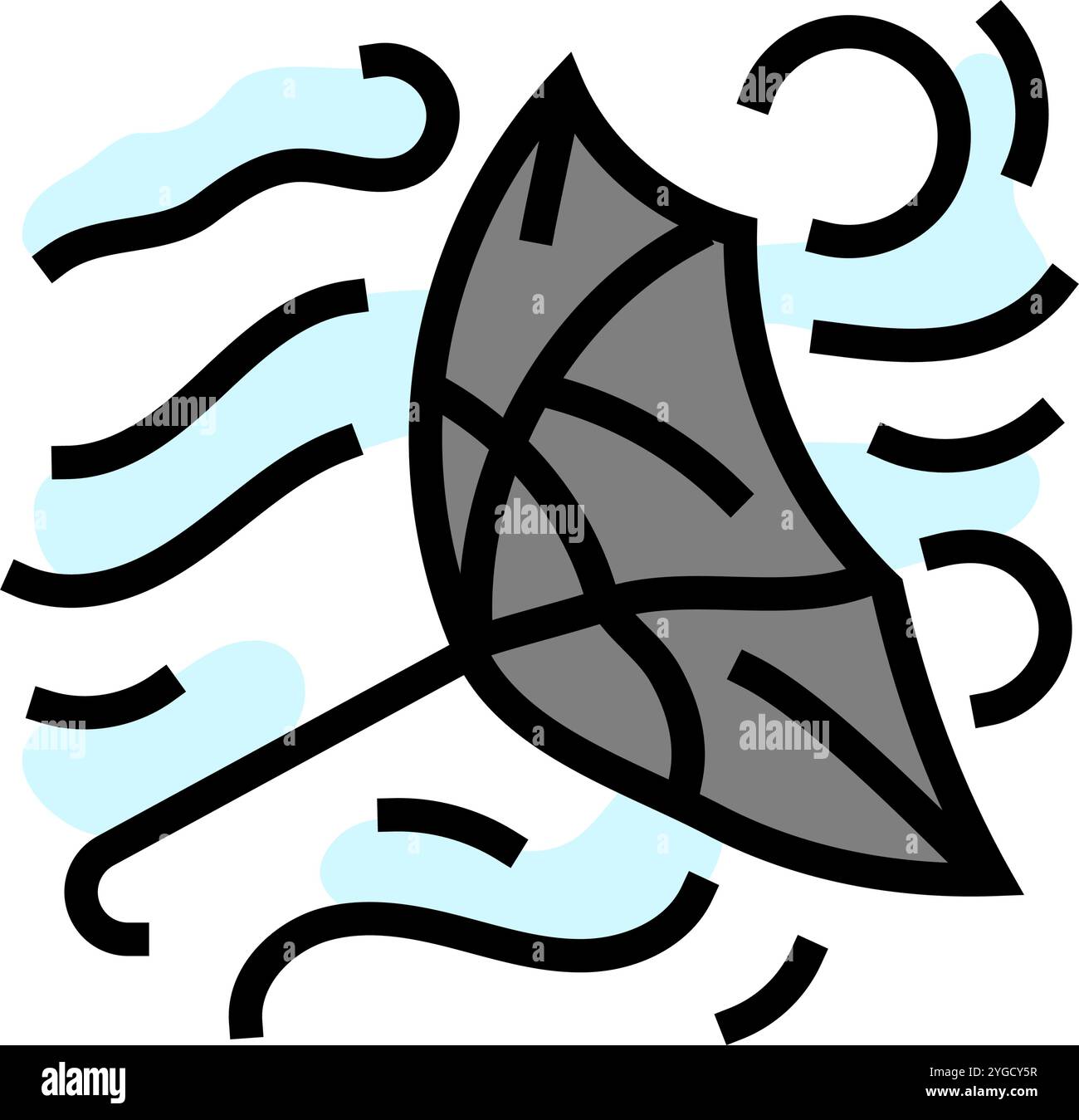 wind gusts hurricane disaster color icon vector illustration Stock ...