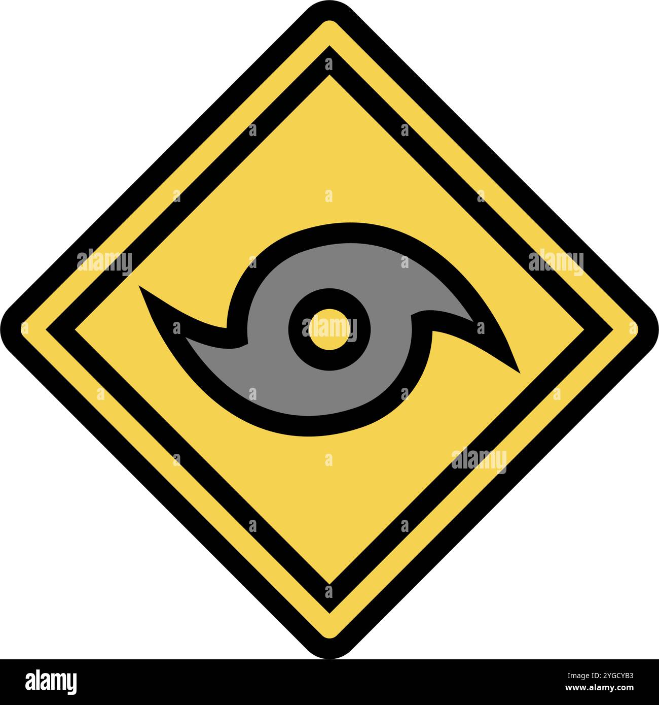 emergency warning hurricane disaster color icon vector illustration ...