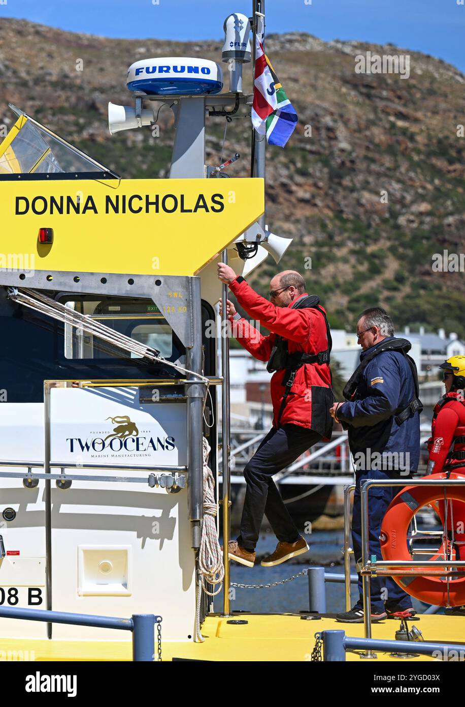 The Prince of Wales onboard the NSRI Lifeboat "Donna Nicholas" during a ...