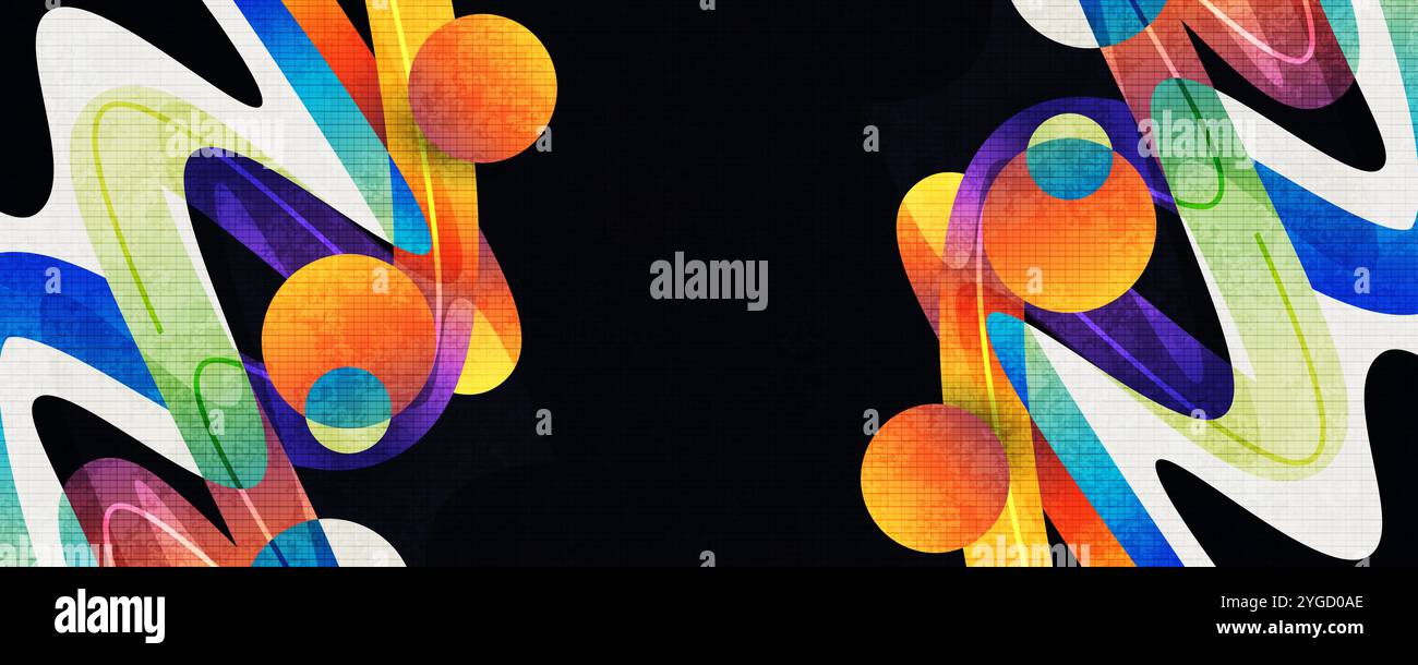 Colorful Gradient Abstract Background with Wavy and Circular Shapes and ...