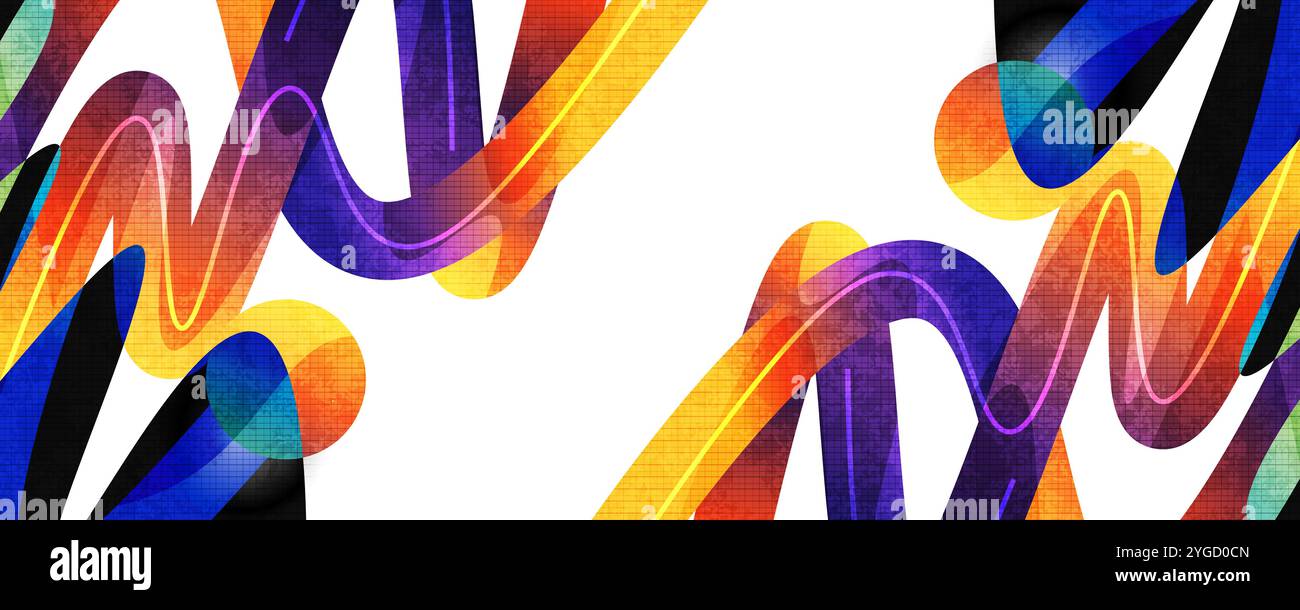 Colorful Gradient Abstract Background with Wavy and Circular Shapes and ...