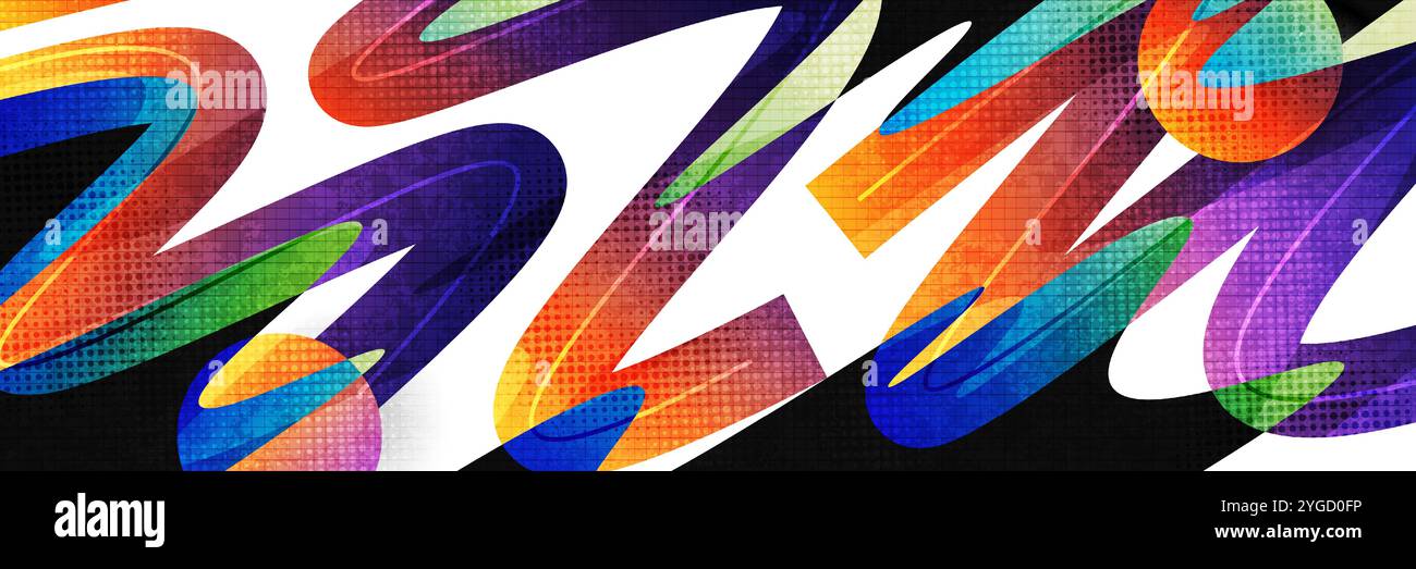 Colorful Gradient Abstract Background with Wavy and Circular Shapes and ...