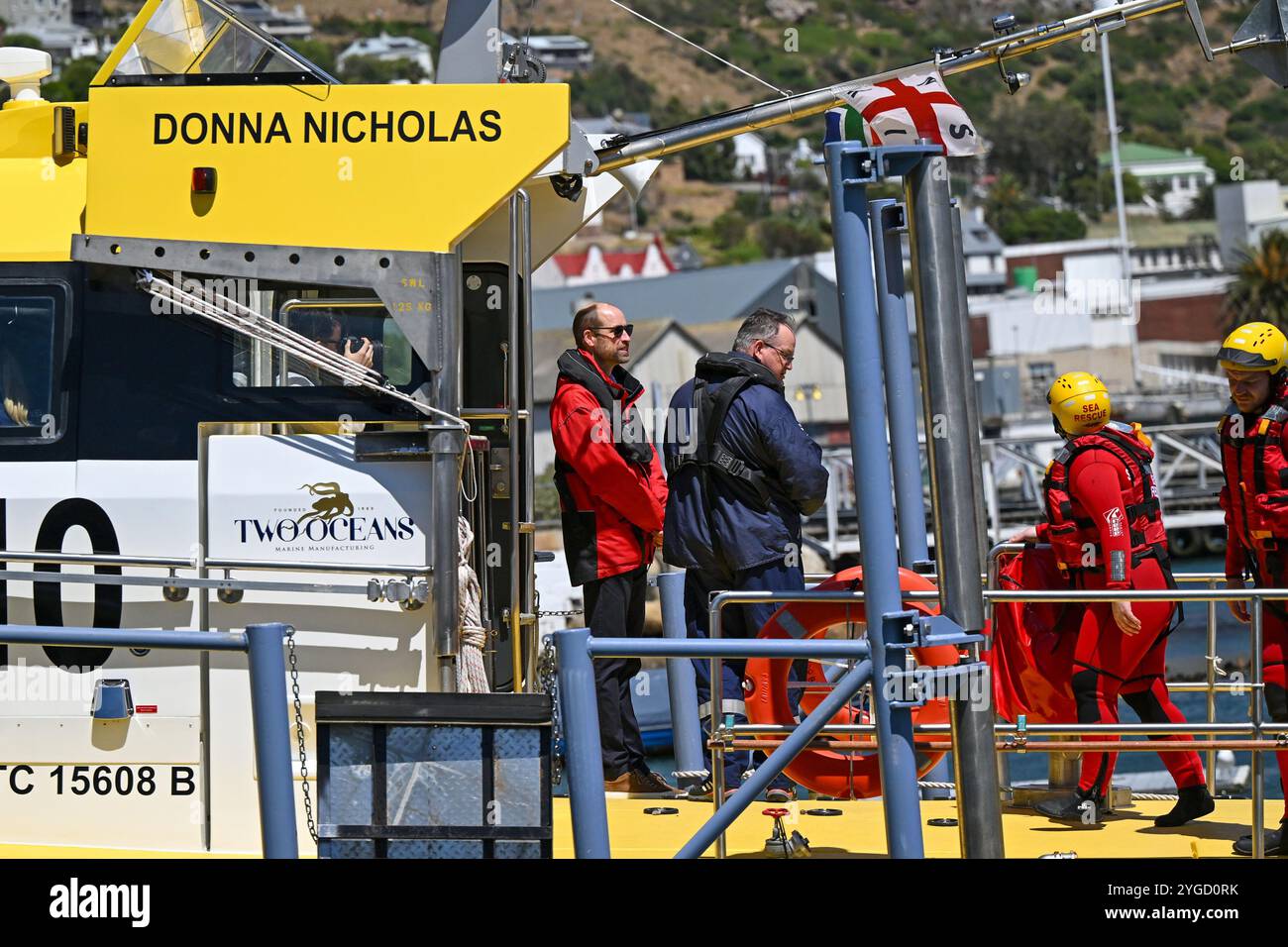 The Prince of Wales onboard the NSRI Lifeboat "Donna Nicholas" during a ...