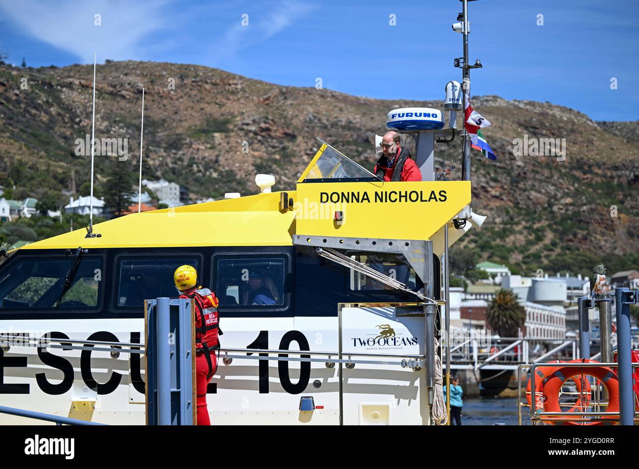 The Prince of Wales onboard the NSRI Lifeboat "Donna Nicholas" during a ...