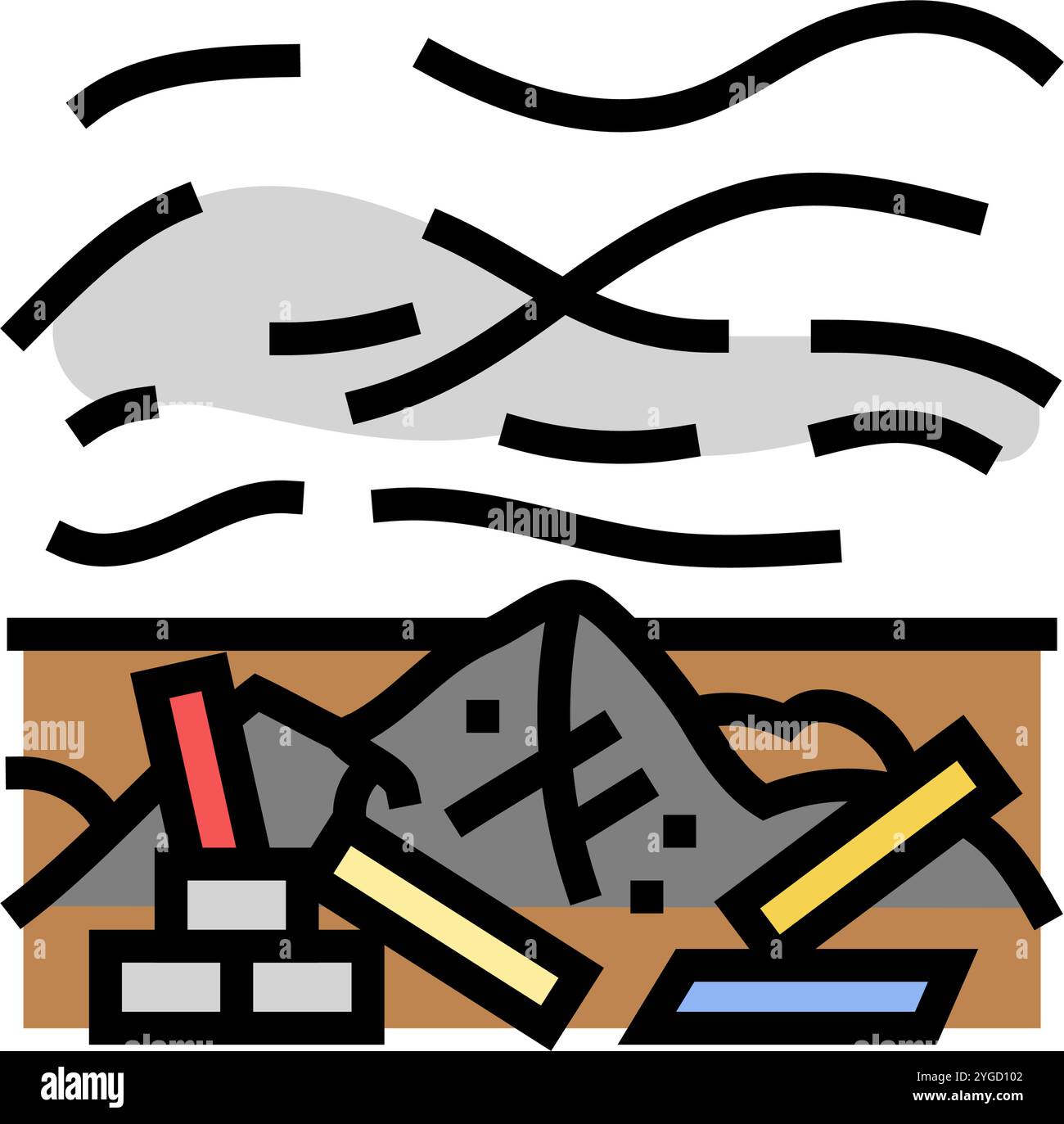 debris from hurricane hurricane disaster color icon vector illustration ...