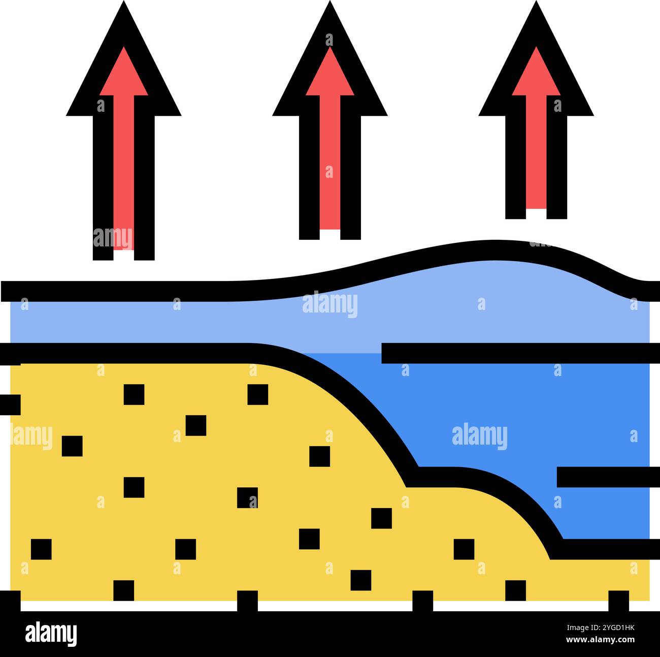 storm surge hurricane disaster color icon vector illustration Stock ...