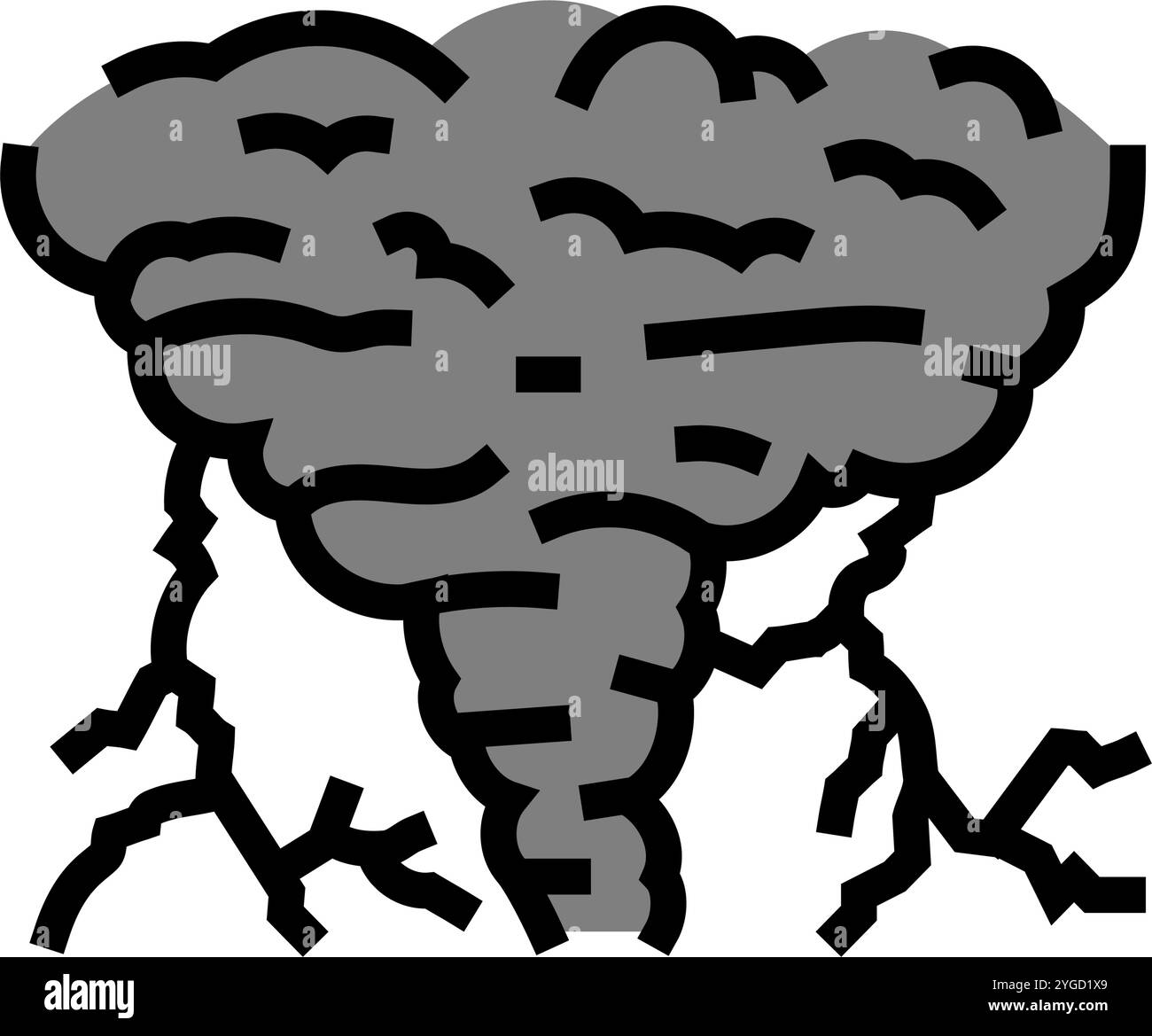 lightning hurricane disaster color icon vector illustration Stock ...