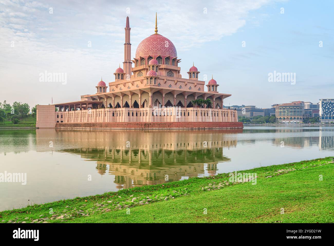 Awesome view of the Putra Mosque at sunrise, Putrajaya, Malaysia Stock ...