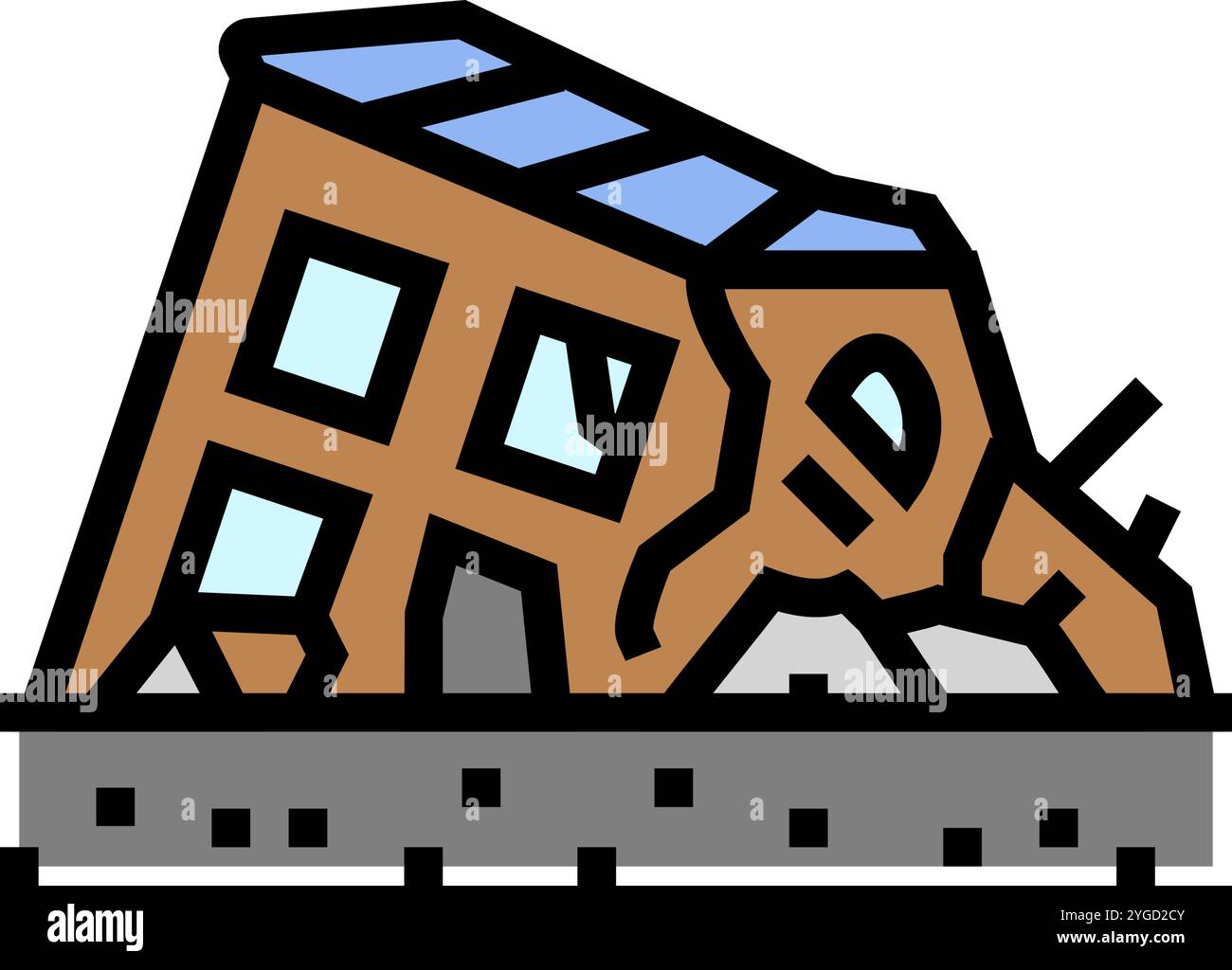 damage hurricane disaster color icon vector illustration Stock Vector ...