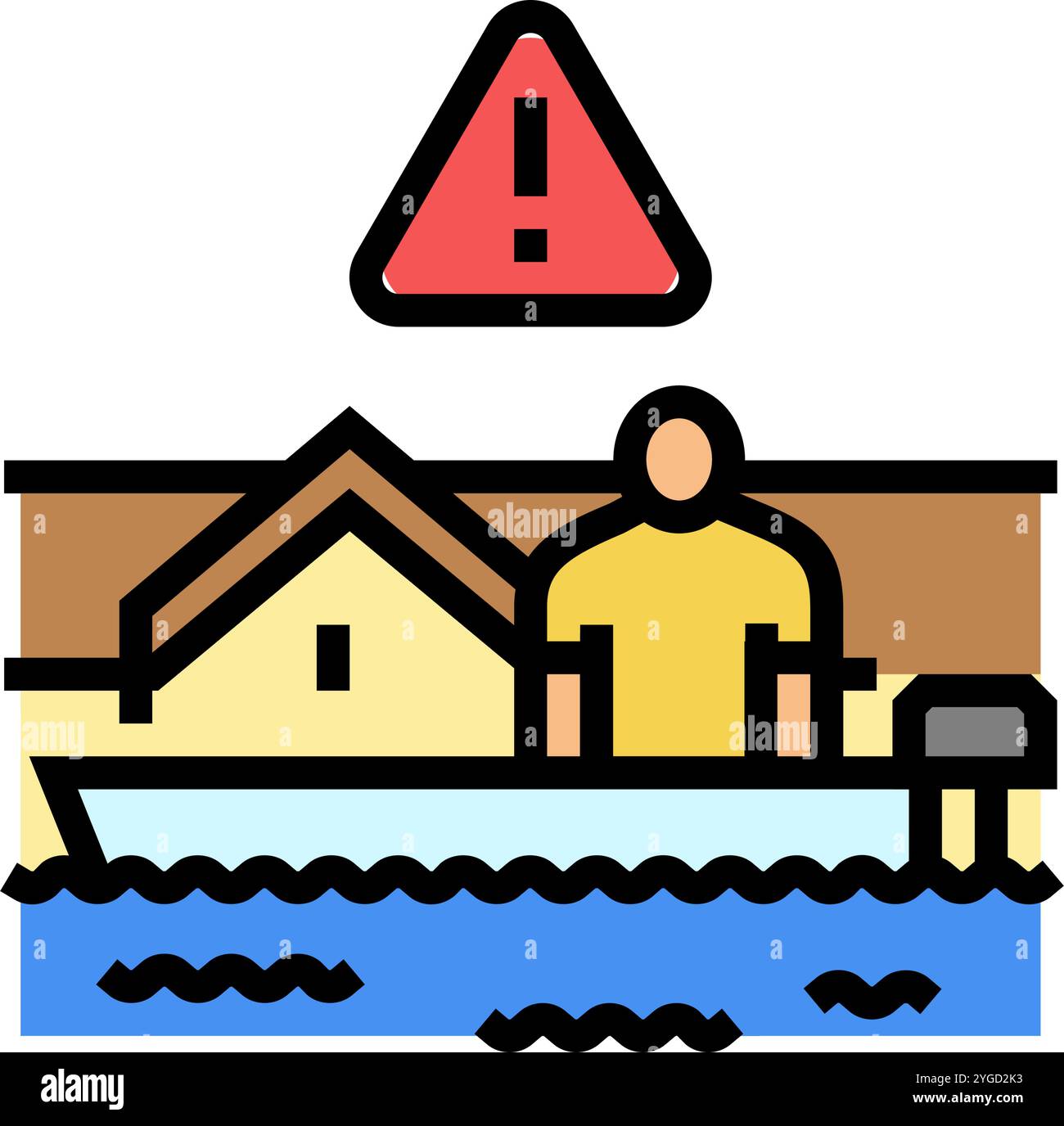 rescue operation hurricane disaster color icon vector illustration ...