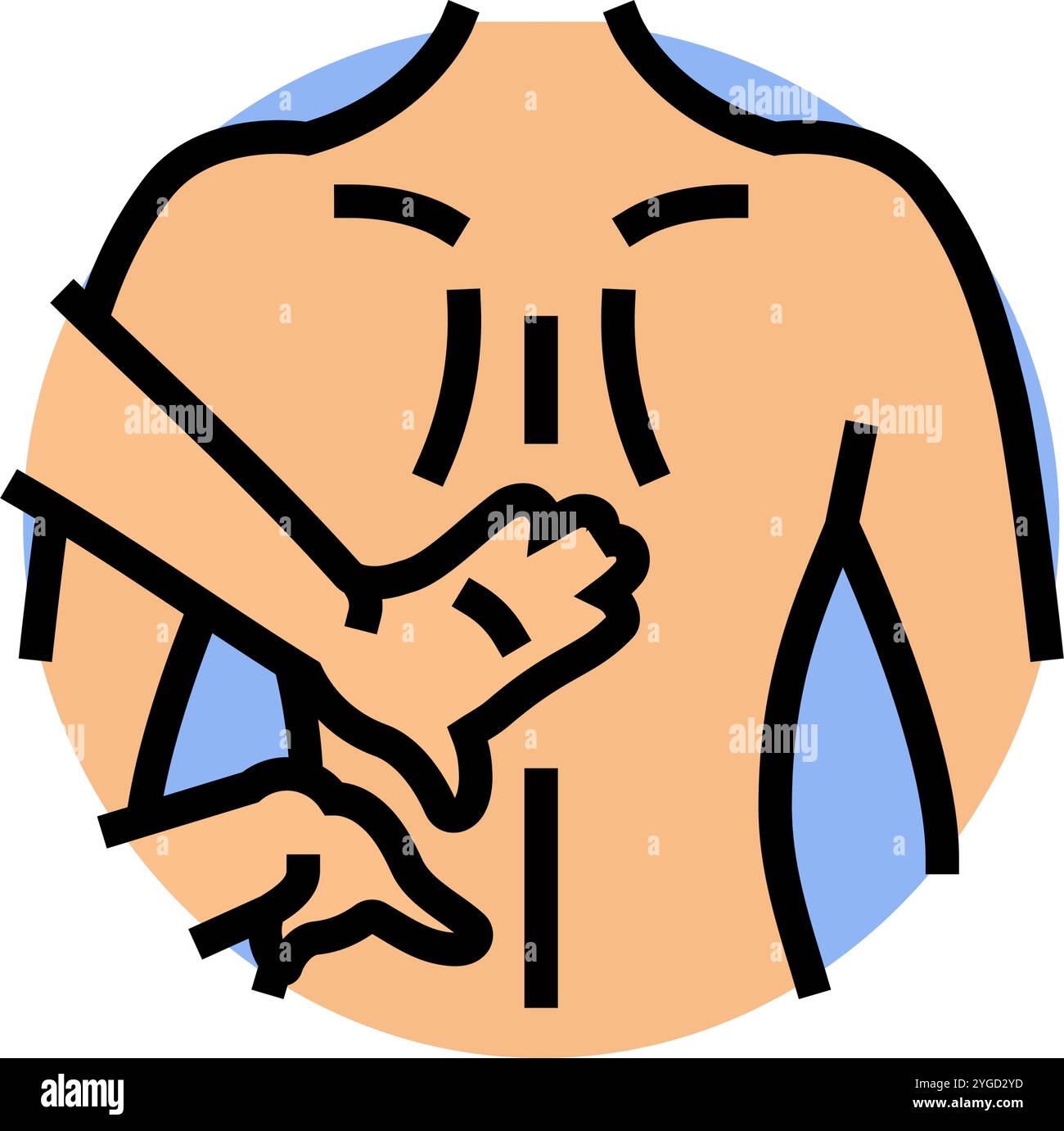 lower back massage therapy color icon vector illustration Stock Vector ...