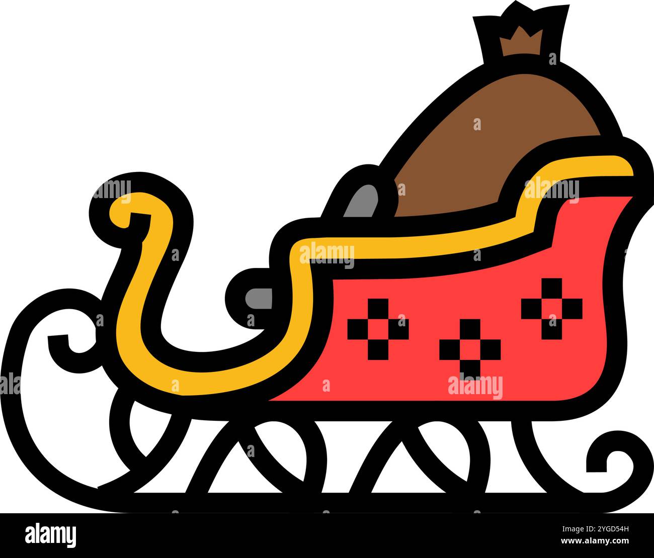 santa claus sleigh color icon vector illustration Stock Vector Image ...