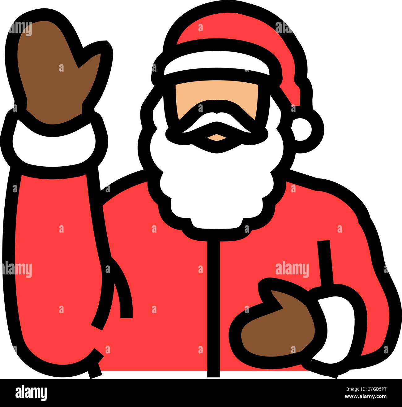 santa claus waving color icon vector illustration Stock Vector Image ...