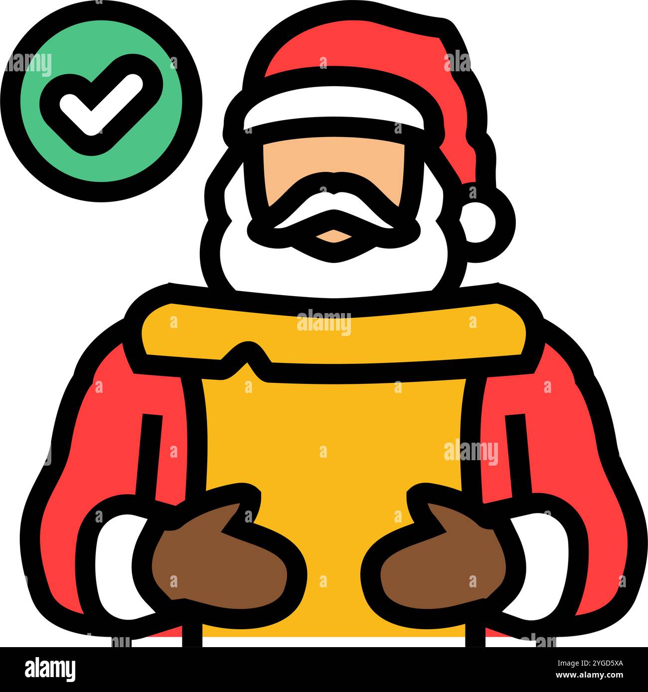 santa claus checking his list color icon vector illustration Stock ...