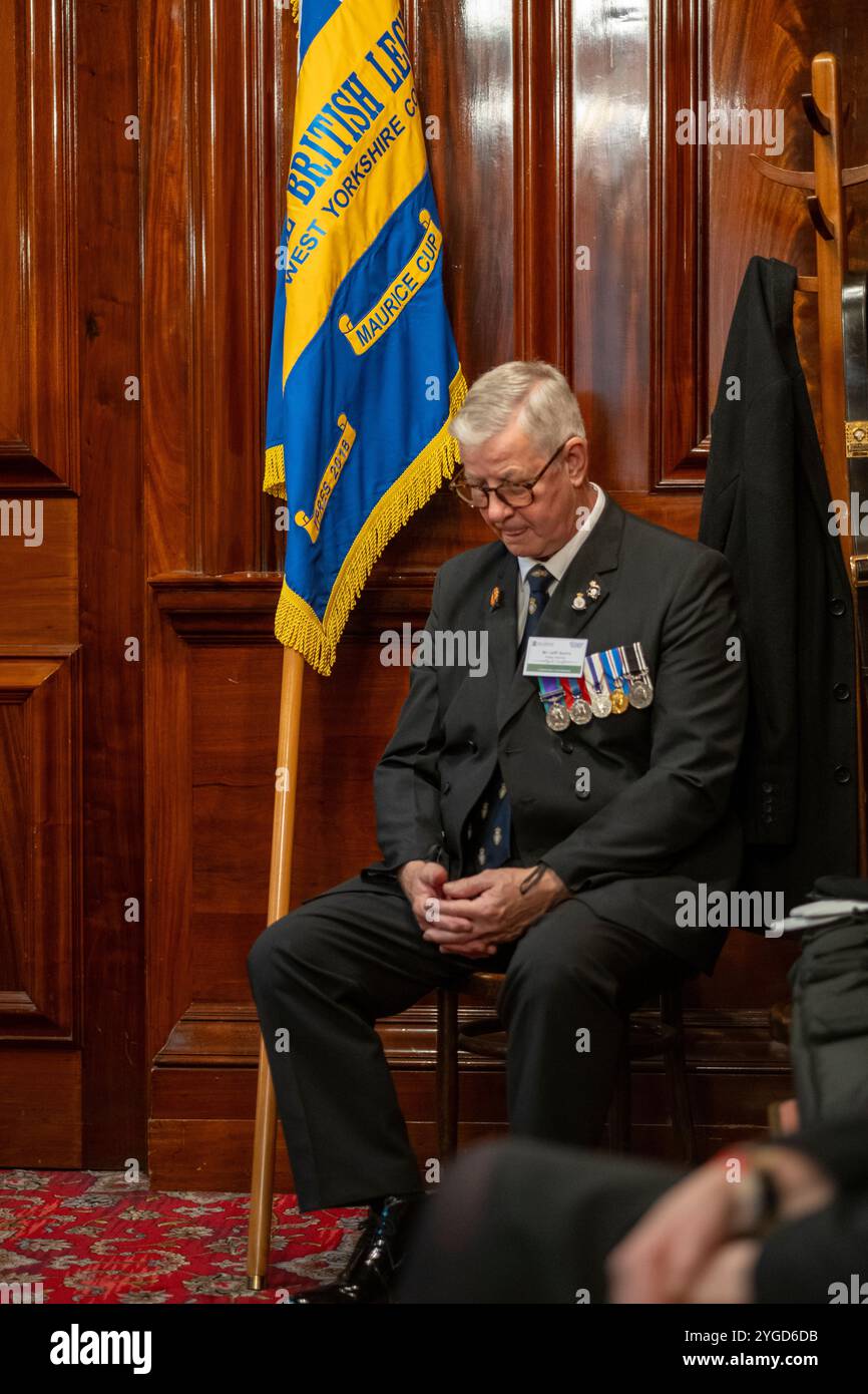 Royal British Legion standard Bearer at Bradford Council chambers as ...